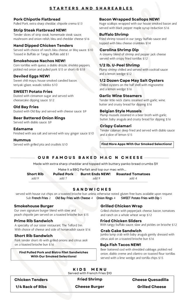 Menu - Carolina Blue