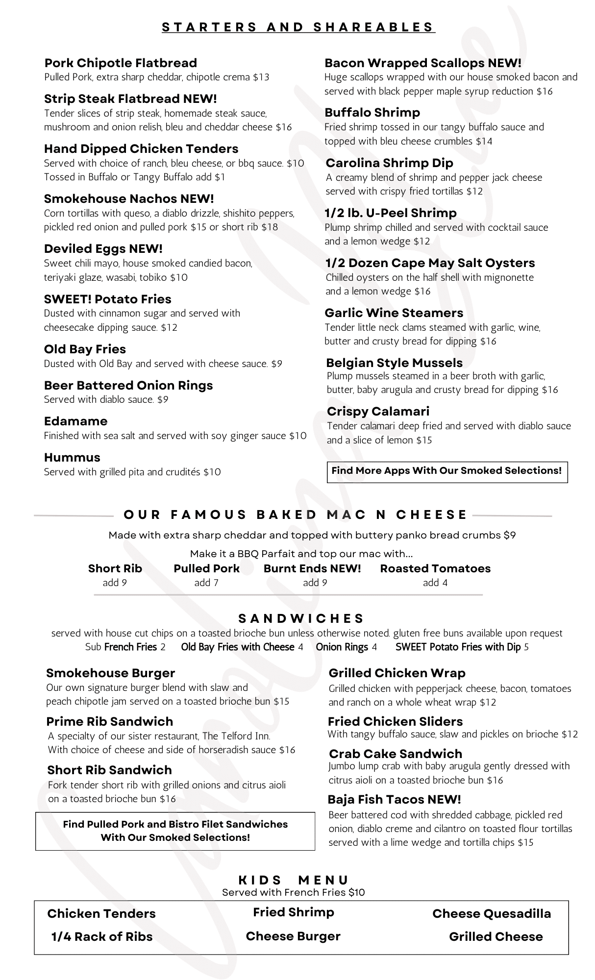 Menu - Carolina Blue